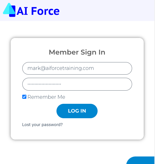 Member Login - AI Force Training